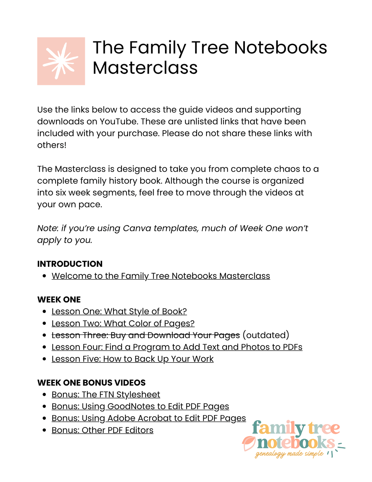 The Family Tree Notebooks Learning Library Lifetime Membership