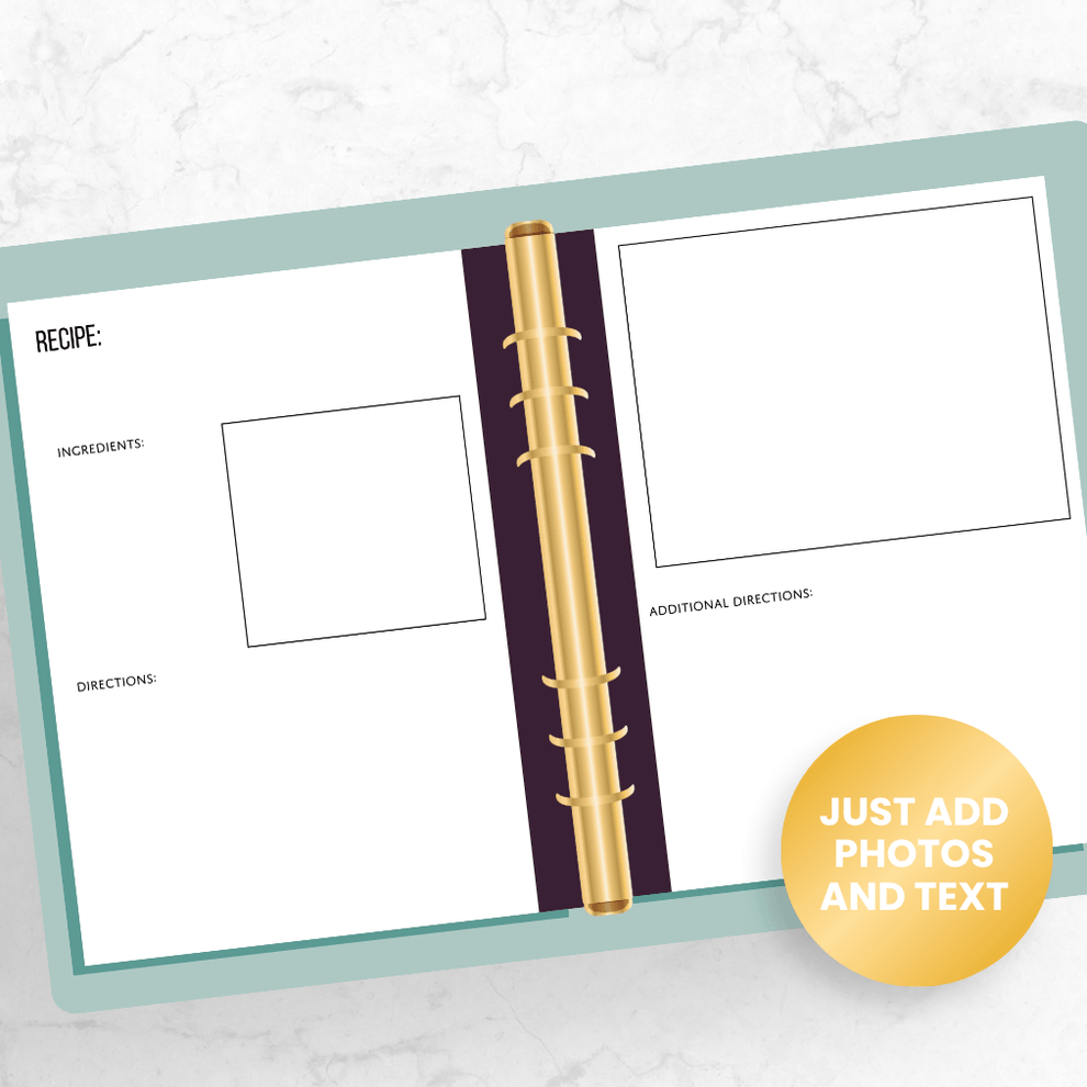 Basic Recipe Pages - PDF Family Recipe Book – Family Tree Notebooks